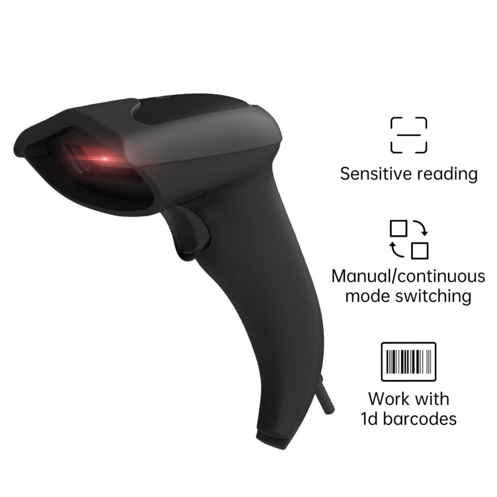 Deli Barcode Scanner-Laser 1D Wire เครื่องสแกนบาร์โค้ด ของแท้ ประกัน ...