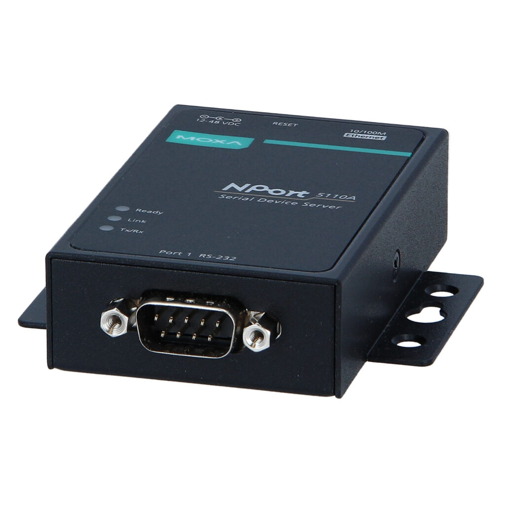 MOXA Nport5110A 1 port device server, 10/100M Ethernet, RS-232, DB9 ...